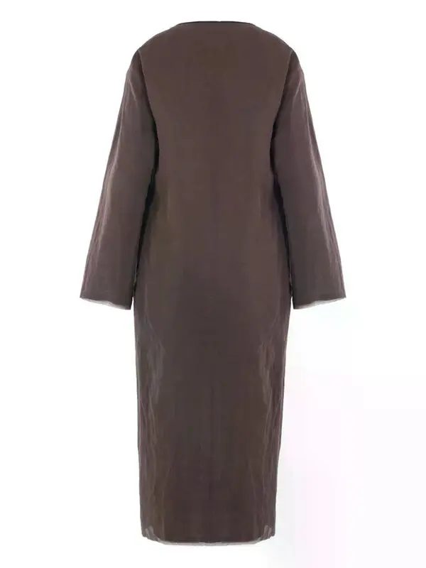 THE ROW Catia Long-sleeve Cotton Maxi Dress - Brown