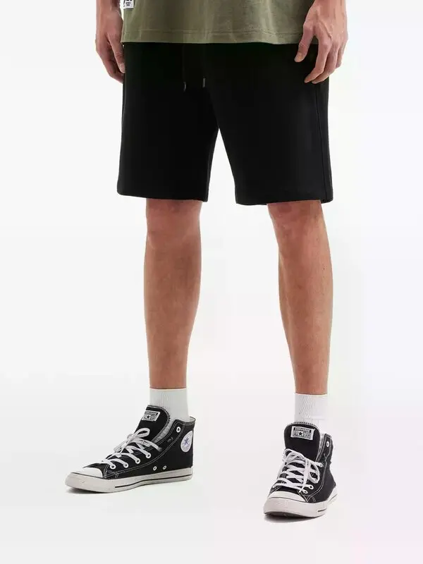 FINGERCROXX Logo Patch Drawstring Shorts - Black
