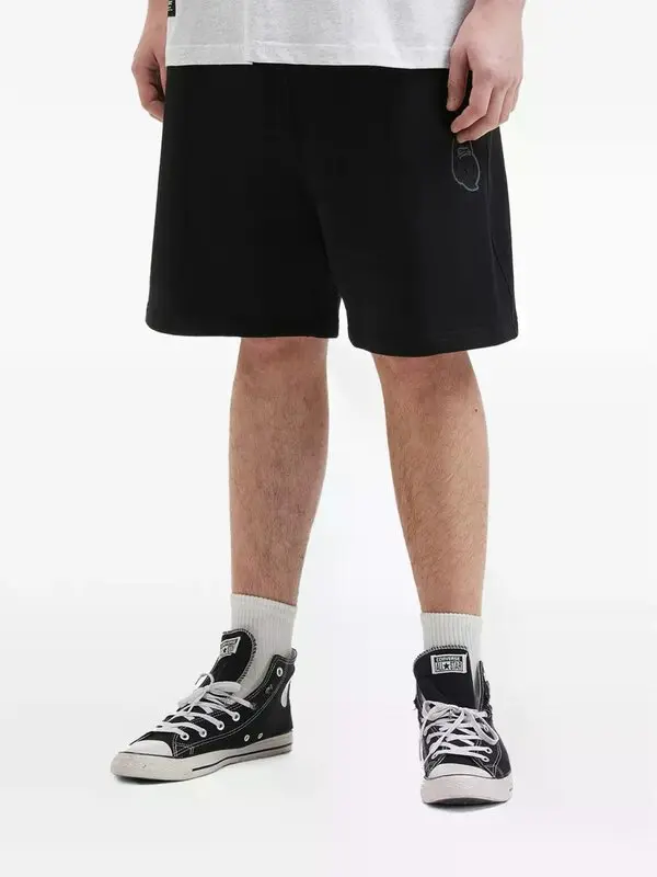FINGERCROXX Logo-patch Track Shorts - Black