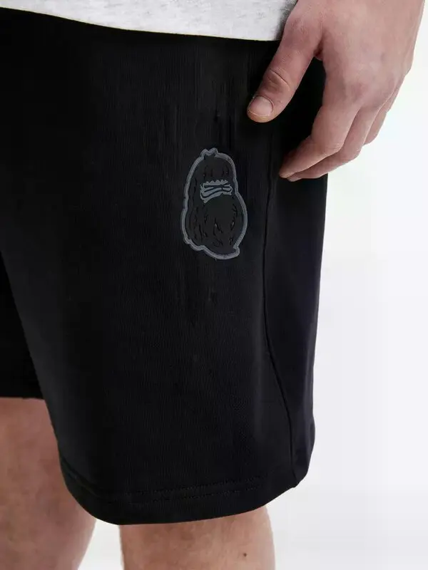 FINGERCROXX Logo-patch Track Shorts - Black