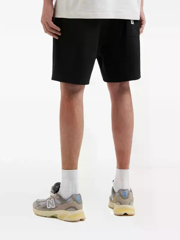 FINGERCROXX Logo Patch Drawstring Shorts - Black