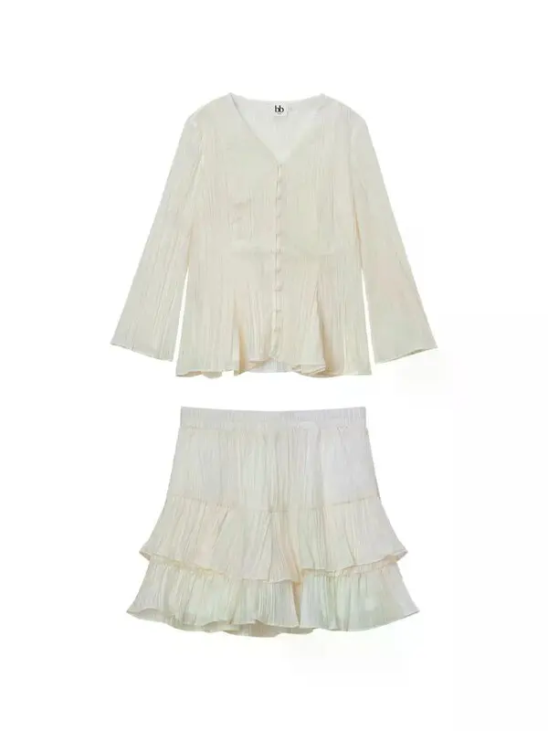 B+AB Skirt Set With Ruffle Detailing
