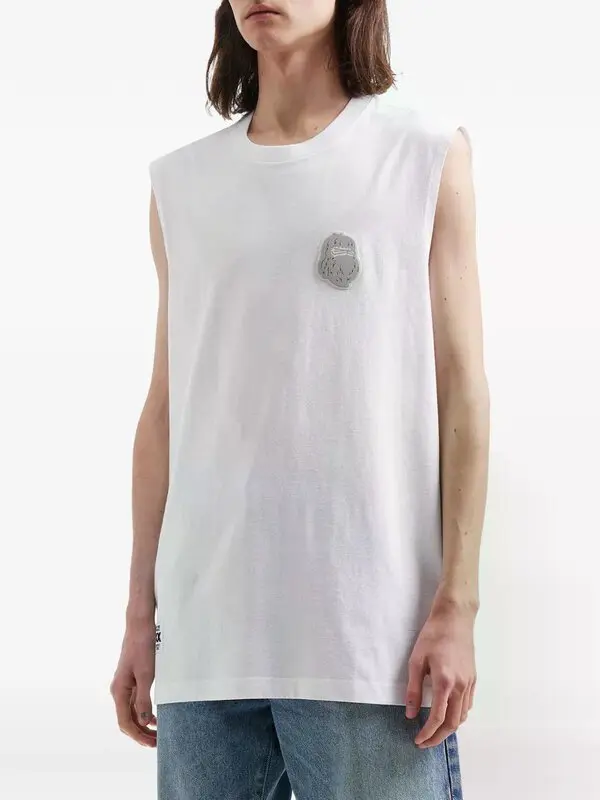 FINGERCROXX Appliqué Sleeveless T-shirt - White