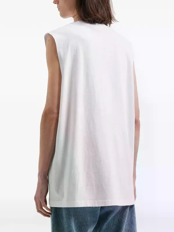 FINGERCROXX Appliqué Sleeveless T-shirt - White