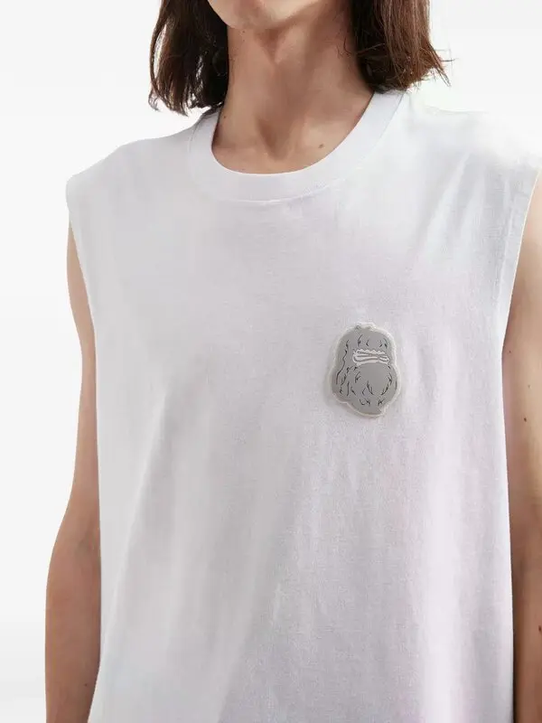 FINGERCROXX Appliqué Sleeveless T-shirt - White