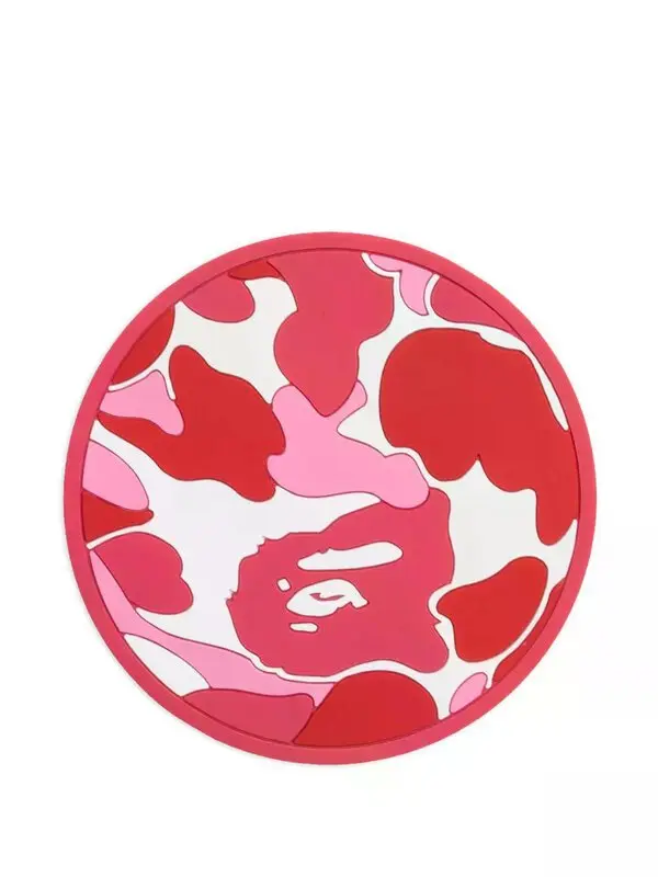 A BATHING APE Abc Camo Rubber Coaster - Red