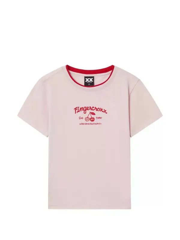 FINGERCROXX Logo-print Ringer T-shirt