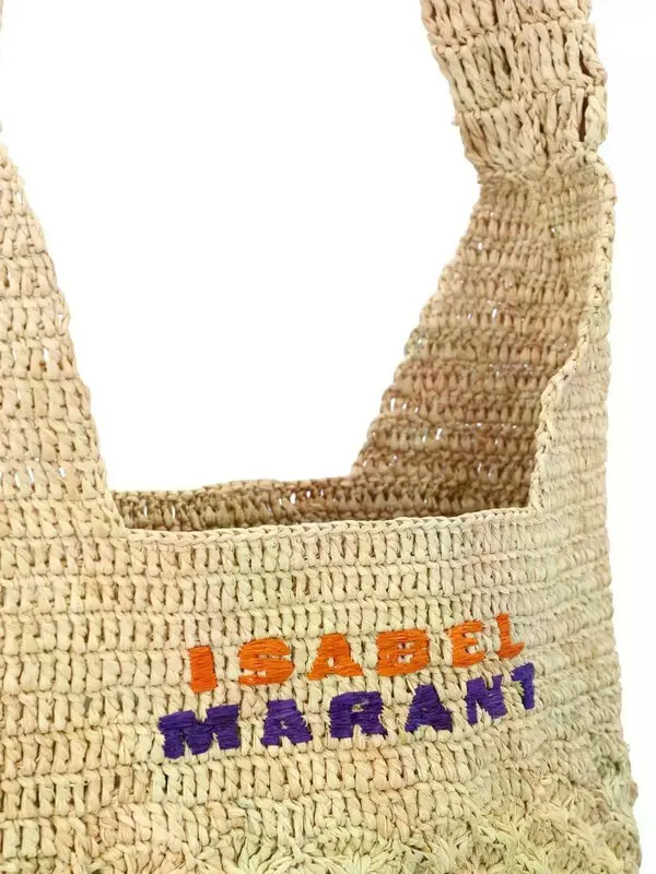 Isabel Marant Étoile Praia Small Logo-embroidered Tote Bag - Neutrals