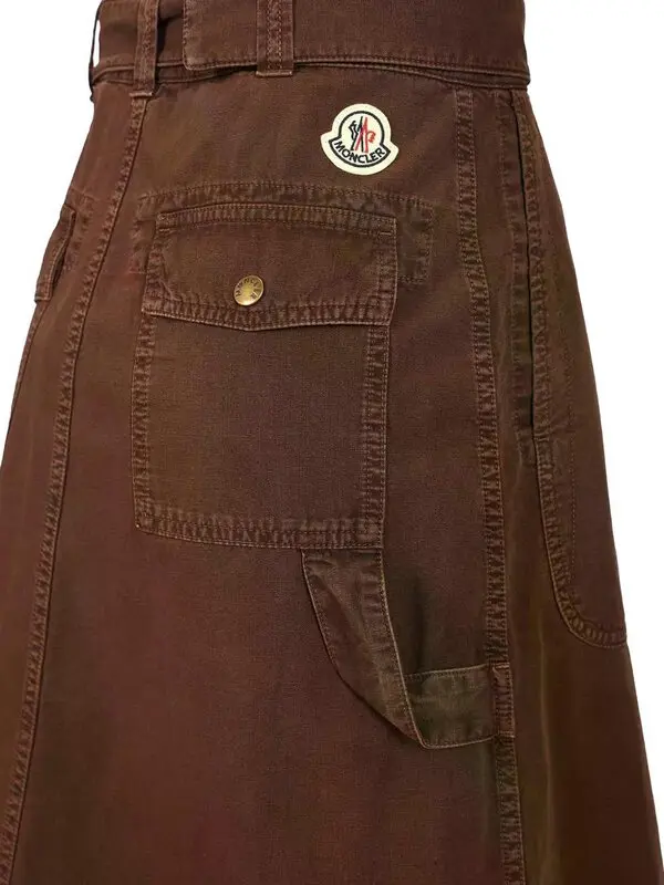 Moncler Midi Buttoned Skirt - Brown