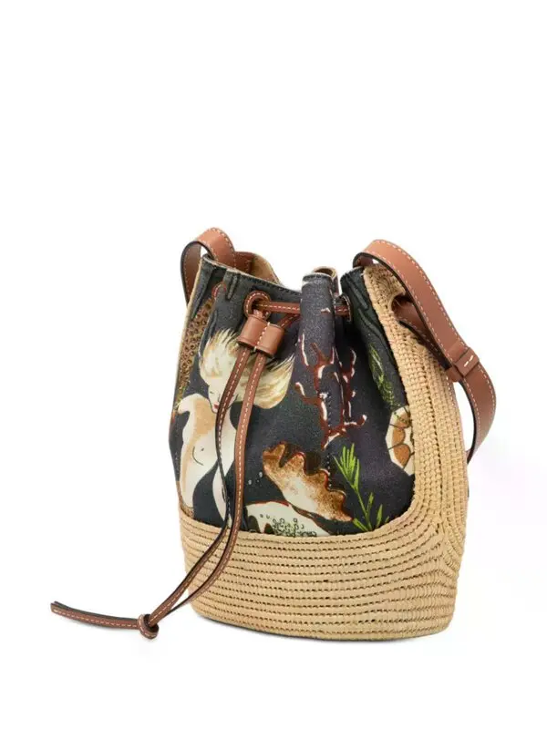 Loewe Mermaid Print Balloon Bucket Bag - Grey