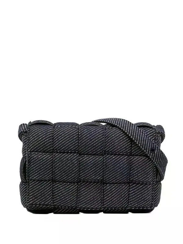 Bottega Veneta Denim Intrecciato Cassette Padded Crossbody Bag - Blue