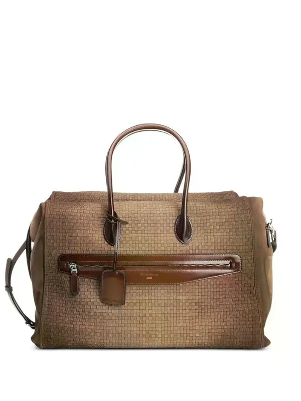 Santoni Woven-design Holdall - Brown