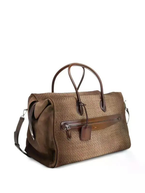 Santoni Woven-design Holdall - Brown