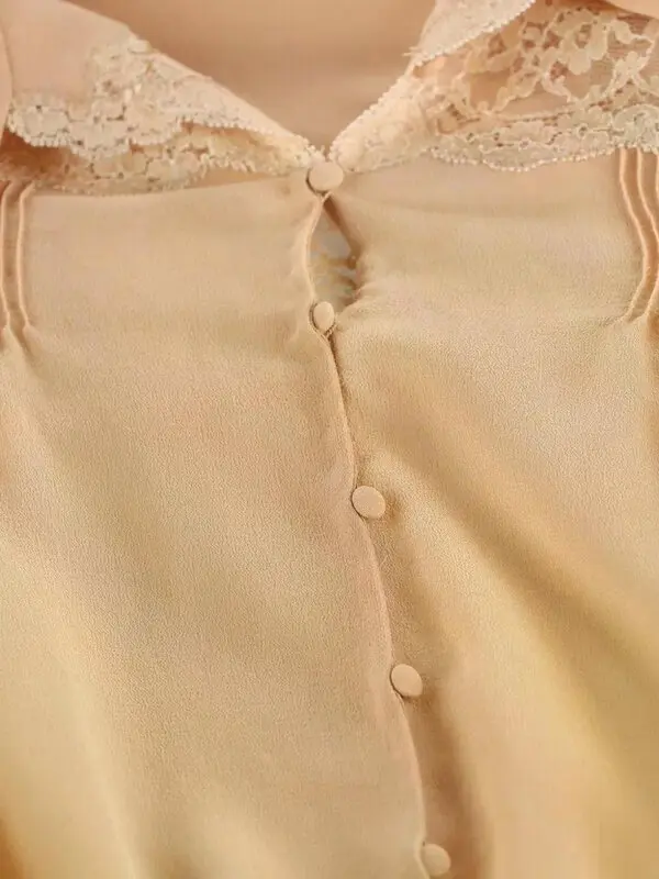 Saint Laurent Lavallière Lace-detail Blouse