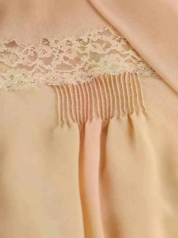 Saint Laurent Lavallière Lace-detail Blouse