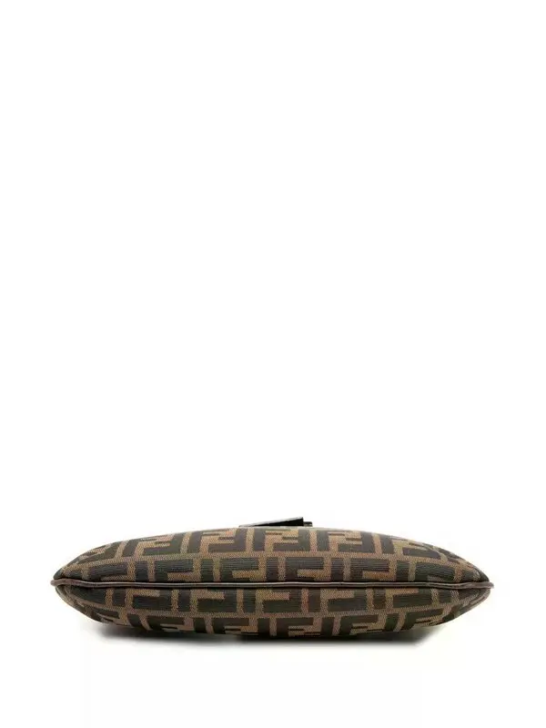 Fendi Zucca Canvas Double Flap Shoulder Bag - Brown