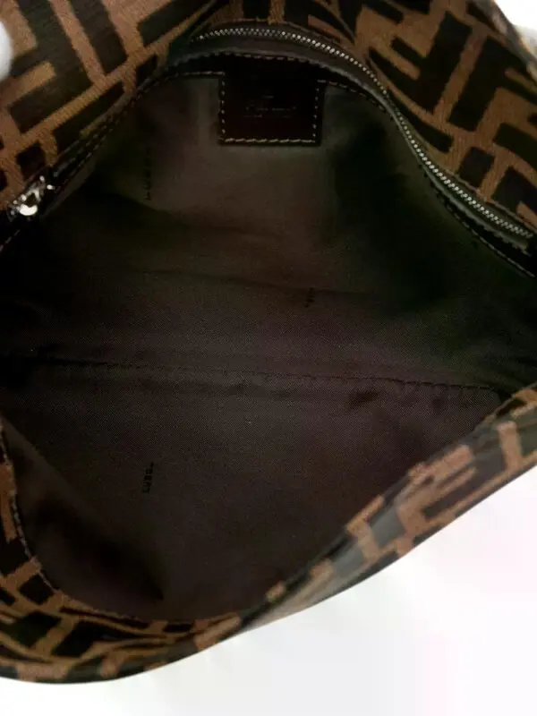 Fendi Zucca Canvas Double Flap Shoulder Bag - Brown