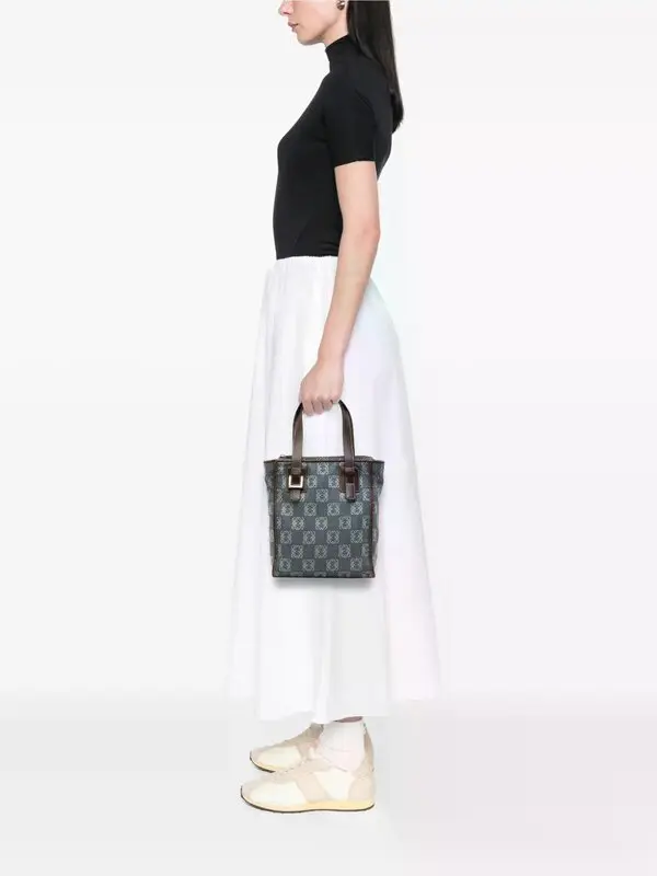 Loewe 2003 Anagram Denim Tote Bag - Blue