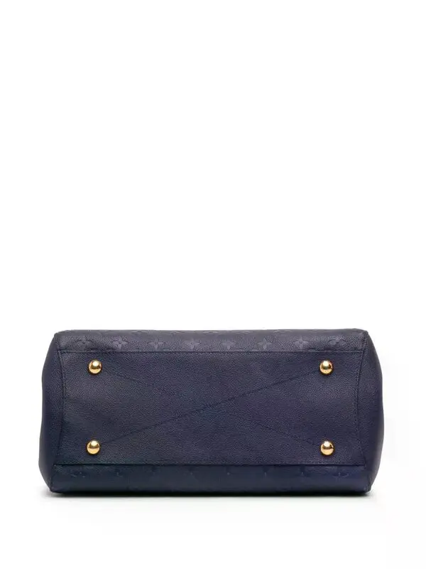 LOUIS VUITTON 2015 Monogram Empreinte Montaigne Gm Satchel - Blue