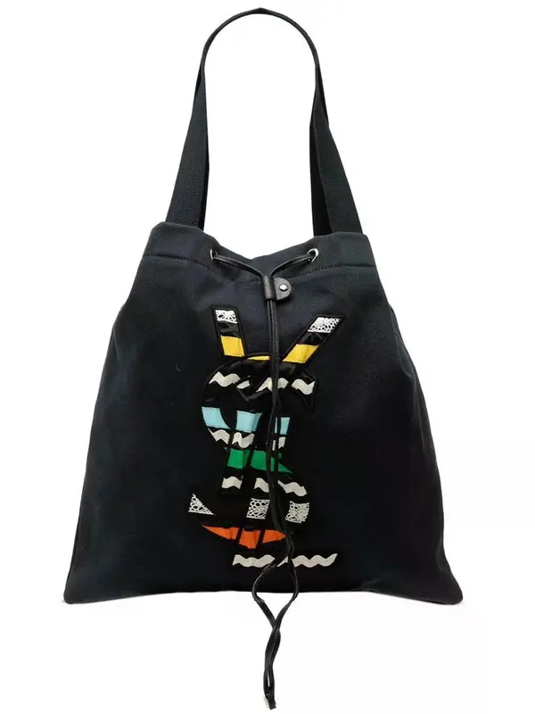 Saint Laurent 2000-2012 Canvas Kahala Tote Bag - Black
