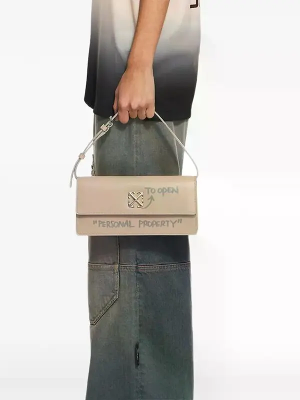 Off-White Jitney 1.0 Leather Shoulder Bag - Neutrals