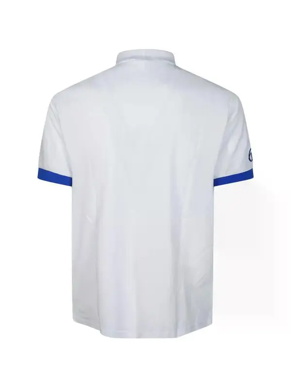 SUN 68 Embroidered Trim Polo Shirt - White