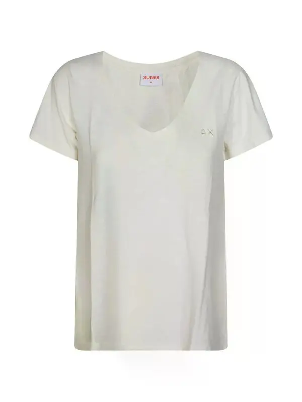 SUN 68 Logo-embroidered V-neck T-shirt