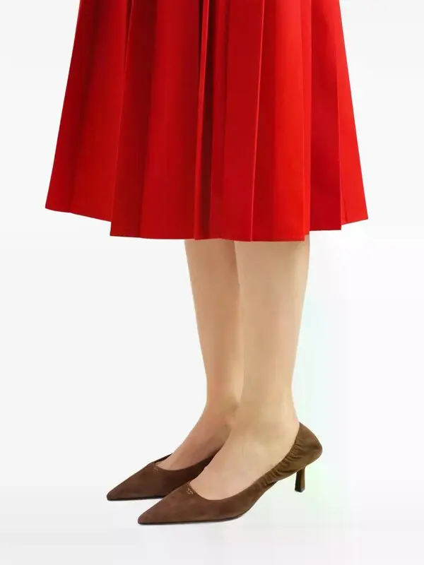 Prada Pleated Gabardine Midi Skirt
