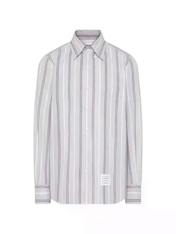 Thom Browne Madras Striped Armband Shirt - Grey