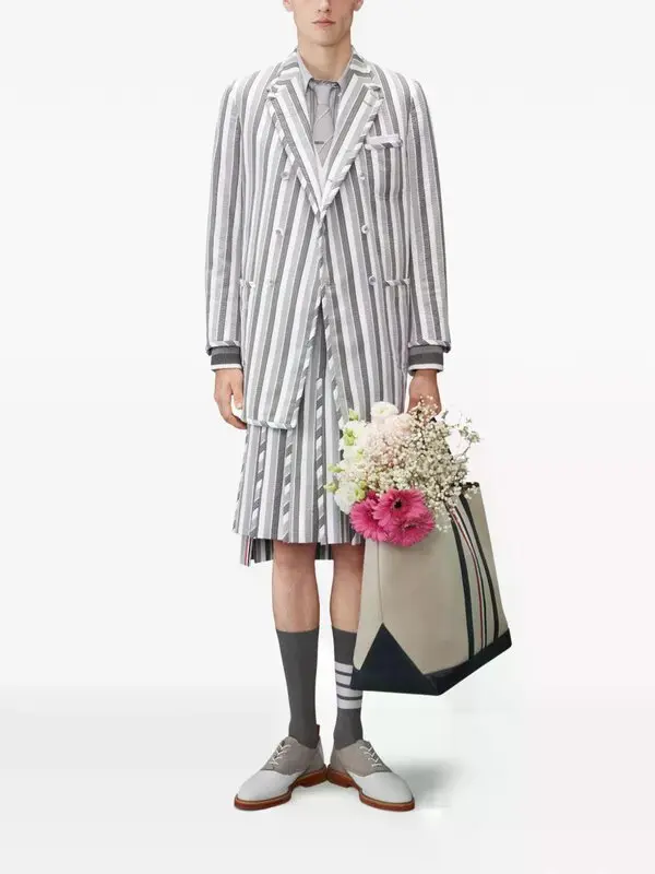 Thom Browne Madras Striped Armband Shirt - Grey