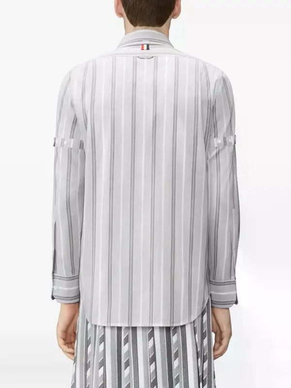Thom Browne Madras Striped Armband Shirt - Grey
