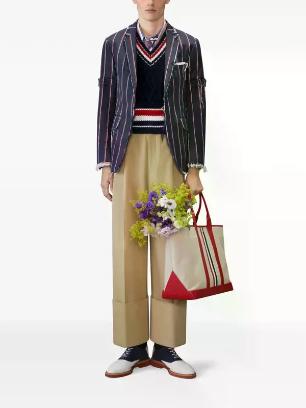 Thom Browne Madras Striped Shirt - White