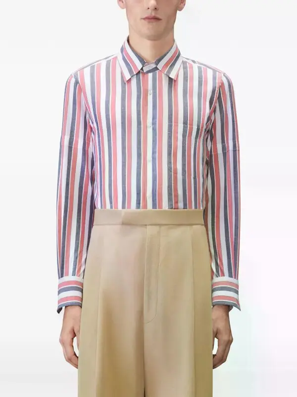 Thom Browne Madras Striped Shirt - White