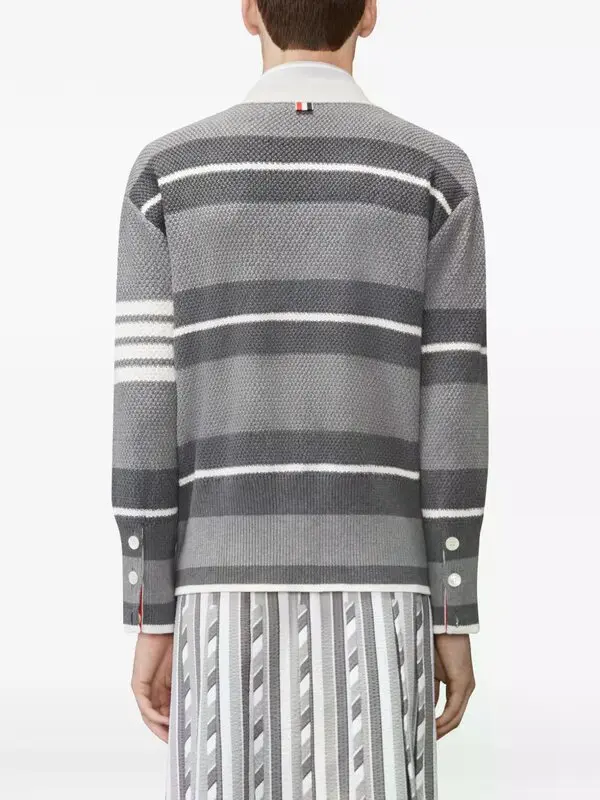 Thom Browne Seed Stitch 4-bar Cardigan