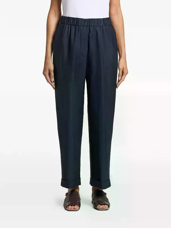 Peserico Elasticated Waist Trousers With Turn-up Hems