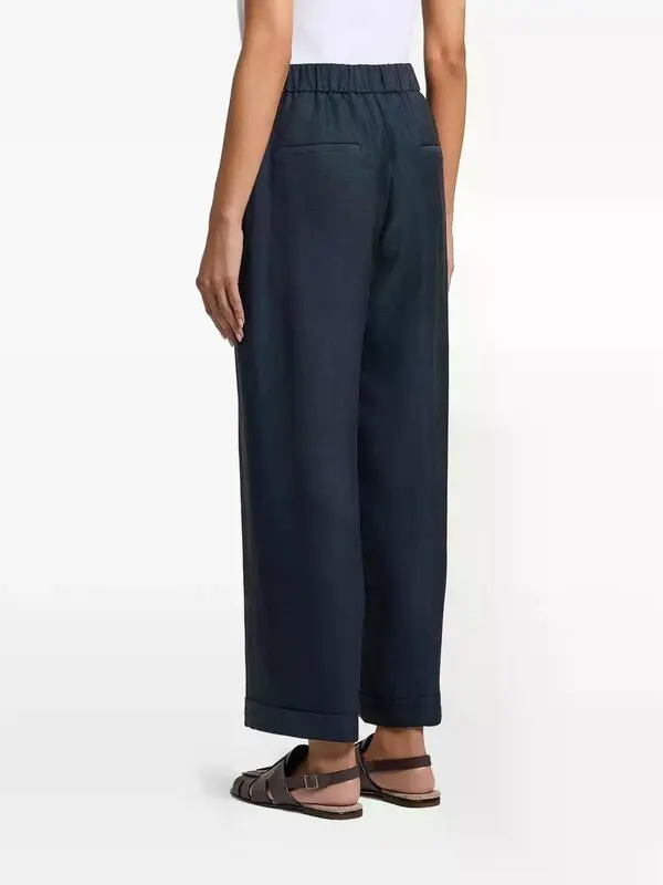 Peserico Elasticated Waist Trousers With Turn-up Hems