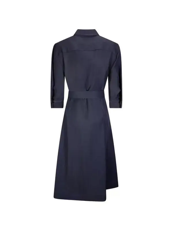 P.a.r.o.s.h Collared Belted Dress - Blue