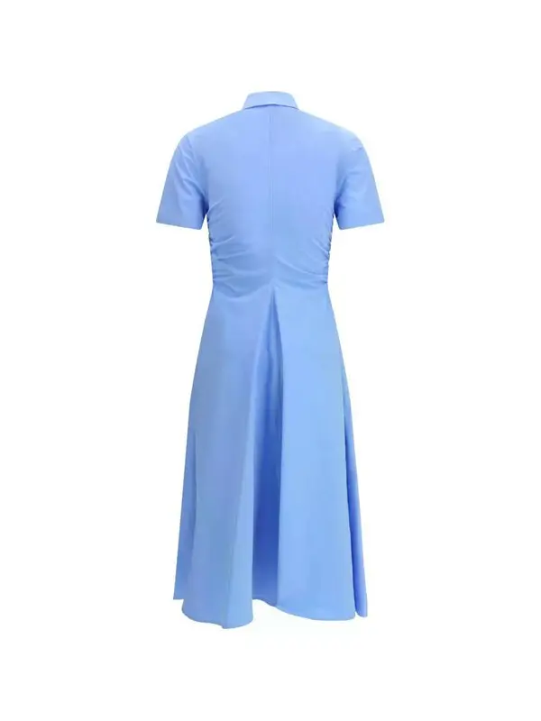 Alexander Mcqueen Shirred Shirt Dress In Blue - 43% Off | Editorialist