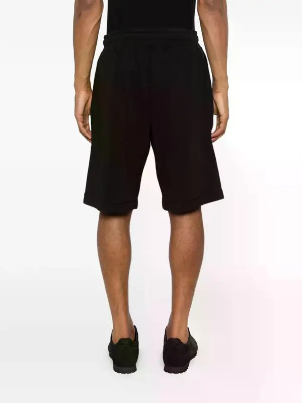 C.P. COMPANY Fleece Drawstring-waist Shorts - Black