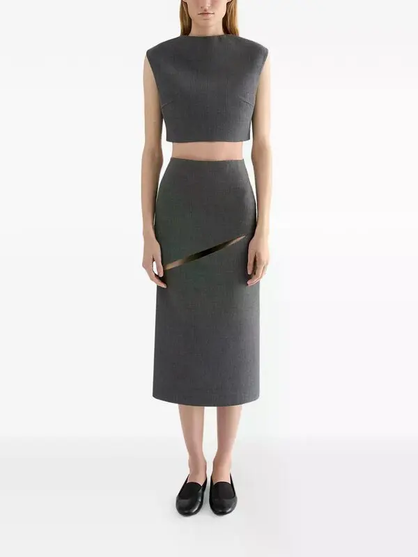 JIL SANDER Twill Crop Top