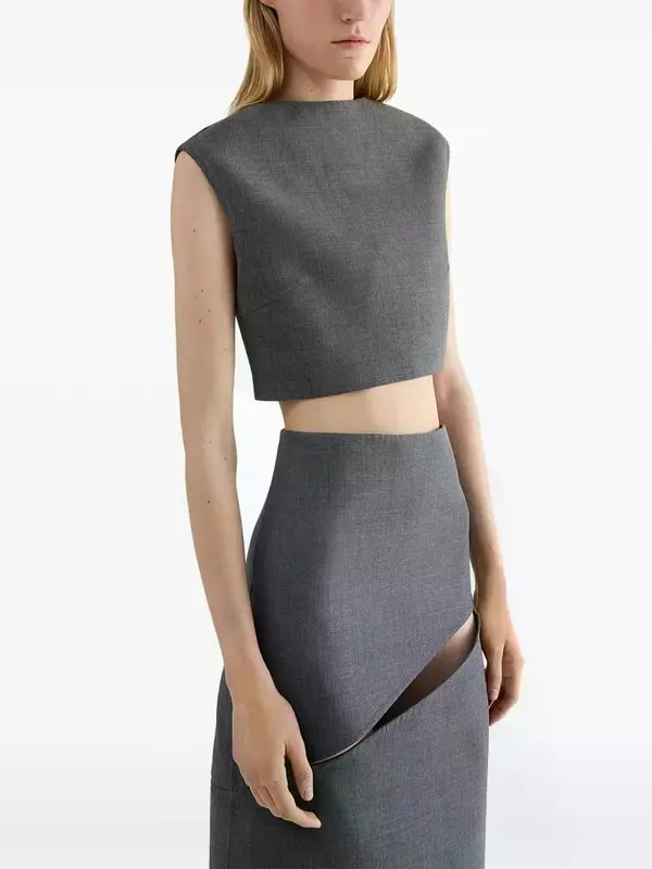 JIL SANDER Twill Crop Top