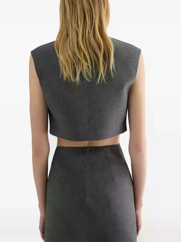 JIL SANDER Twill Crop Top