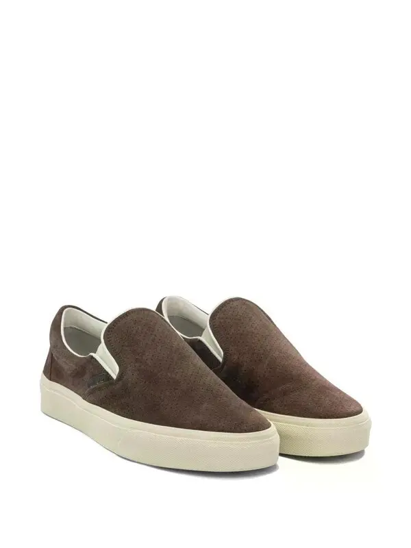 TOM FORD Round-toe Slip-on Sneakers - Brown