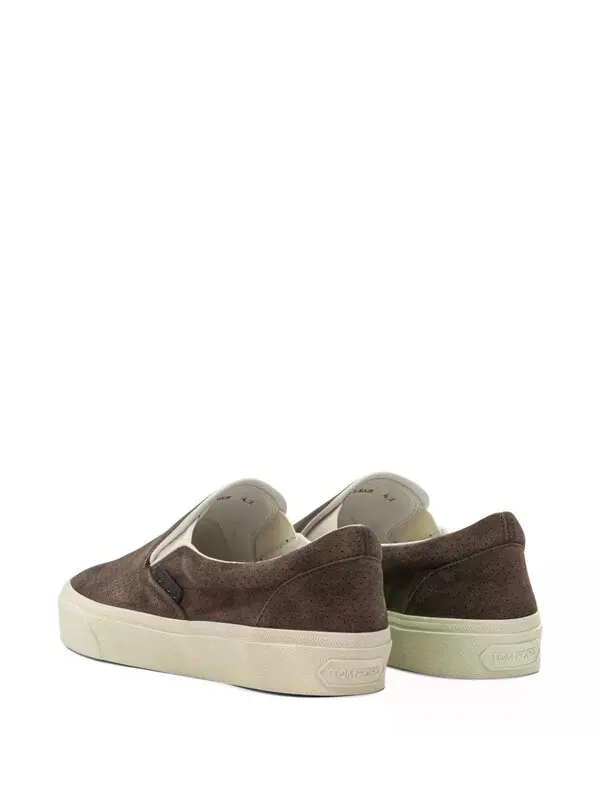 TOM FORD Round-toe Slip-on Sneakers - Brown
