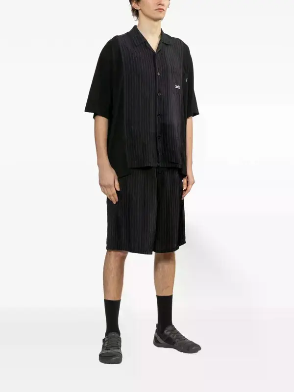 Undercover Pinstriped Logo Shorts