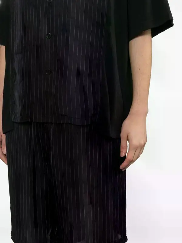 Undercover Pinstriped Logo Shorts