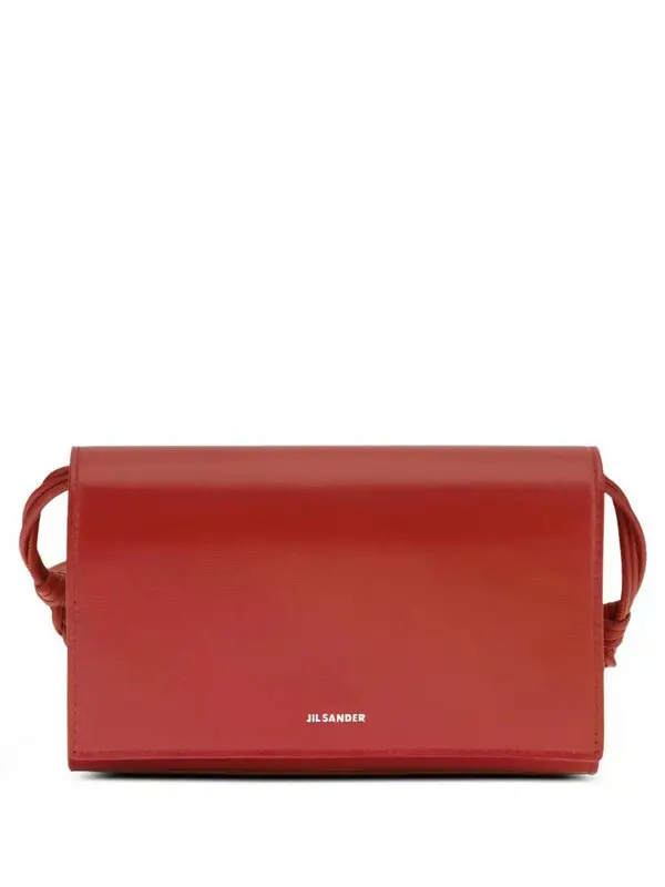 JIL SANDER Braided-strap Leather Wallet - Red