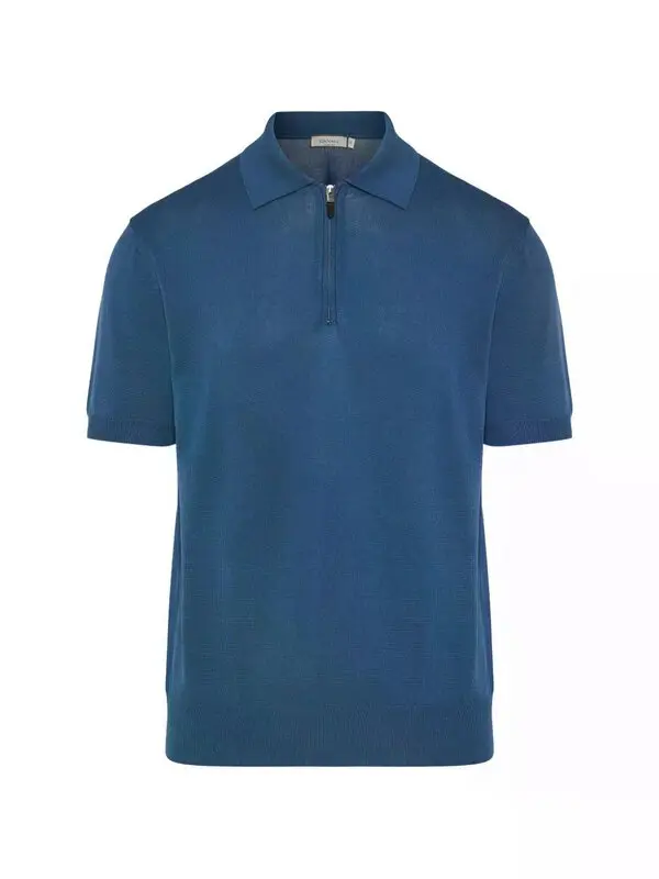 Canali Zip Short-sleeve Polo Shirt