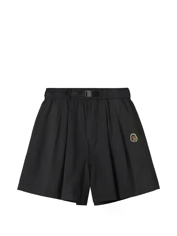 FINGERCROXX Belted Pleated Shorts - Black