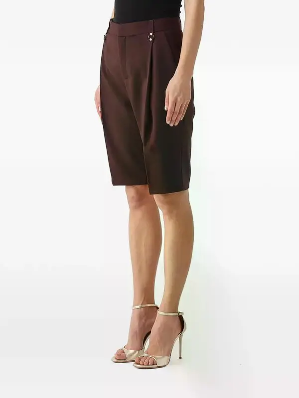 Elisabetta Franchi Buttoned Pleated Shorts - Brown